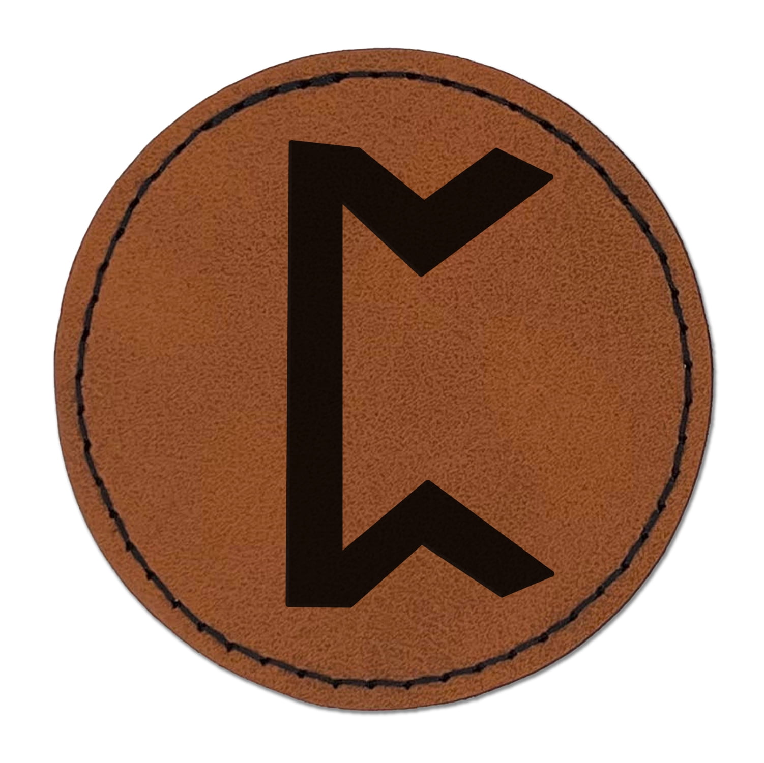 Norse Viking Dwarven Rune Letter P 2.5" Faux Leather Round Engraved ...