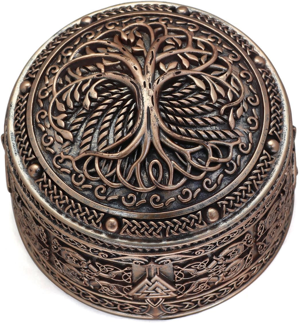 Norse Viking Jewelry Box Gift Wolf Yggdrasil Celtic Trinket Box ...