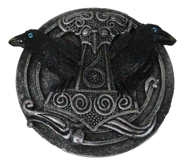 Norse Viking Knotwork Thor Hammer Mjolnir With Black Ravens Incense ...