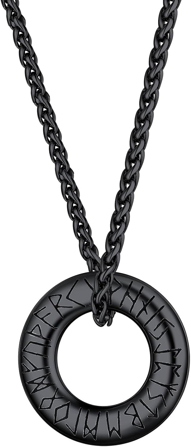 Norse Viking Rune Necklace With Adjustable Braided Leather/Stainless ...