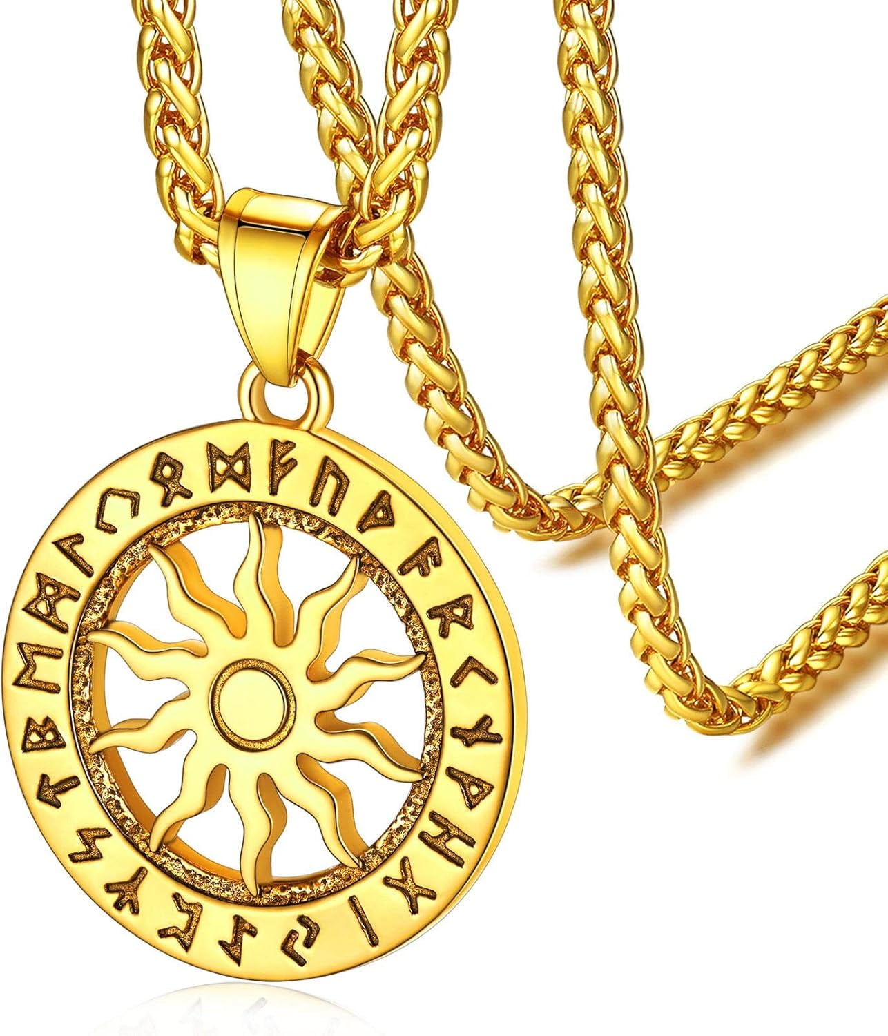 Norse Viking Rune Necklace With Adjustable Braided Leather/Stainless ...