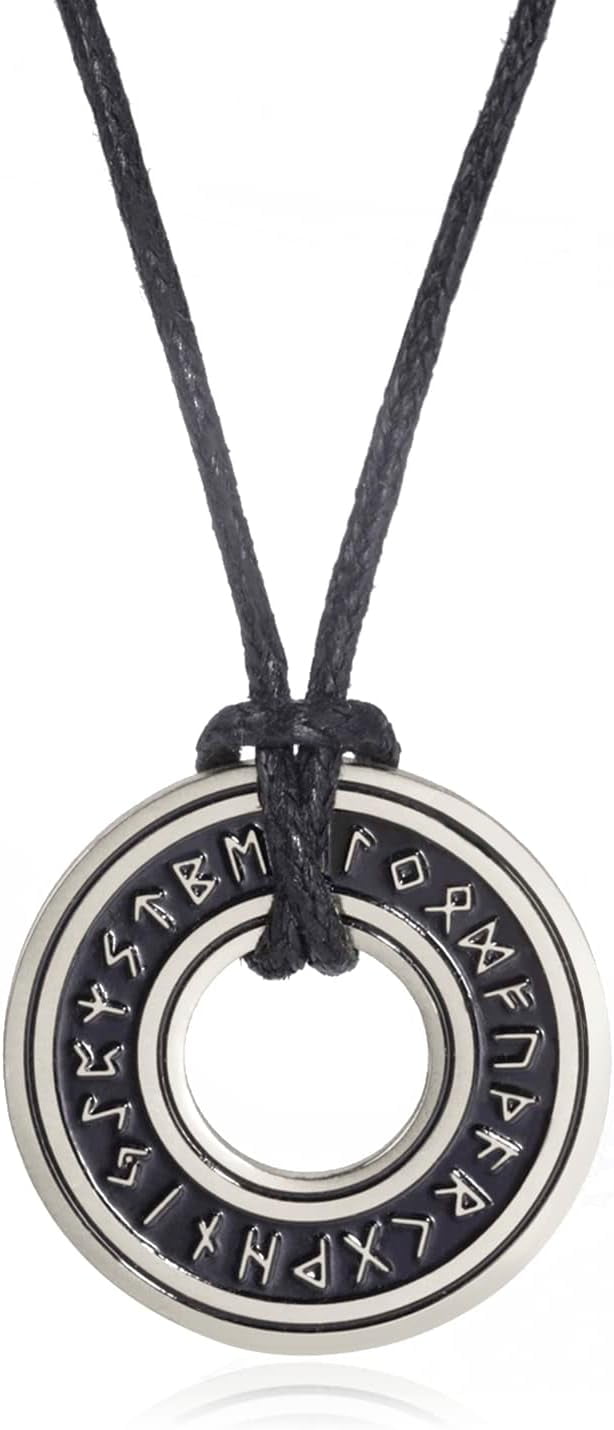 Norse Viking Runes Necklace For Men Women Runic Elder Futhark Talisman ...