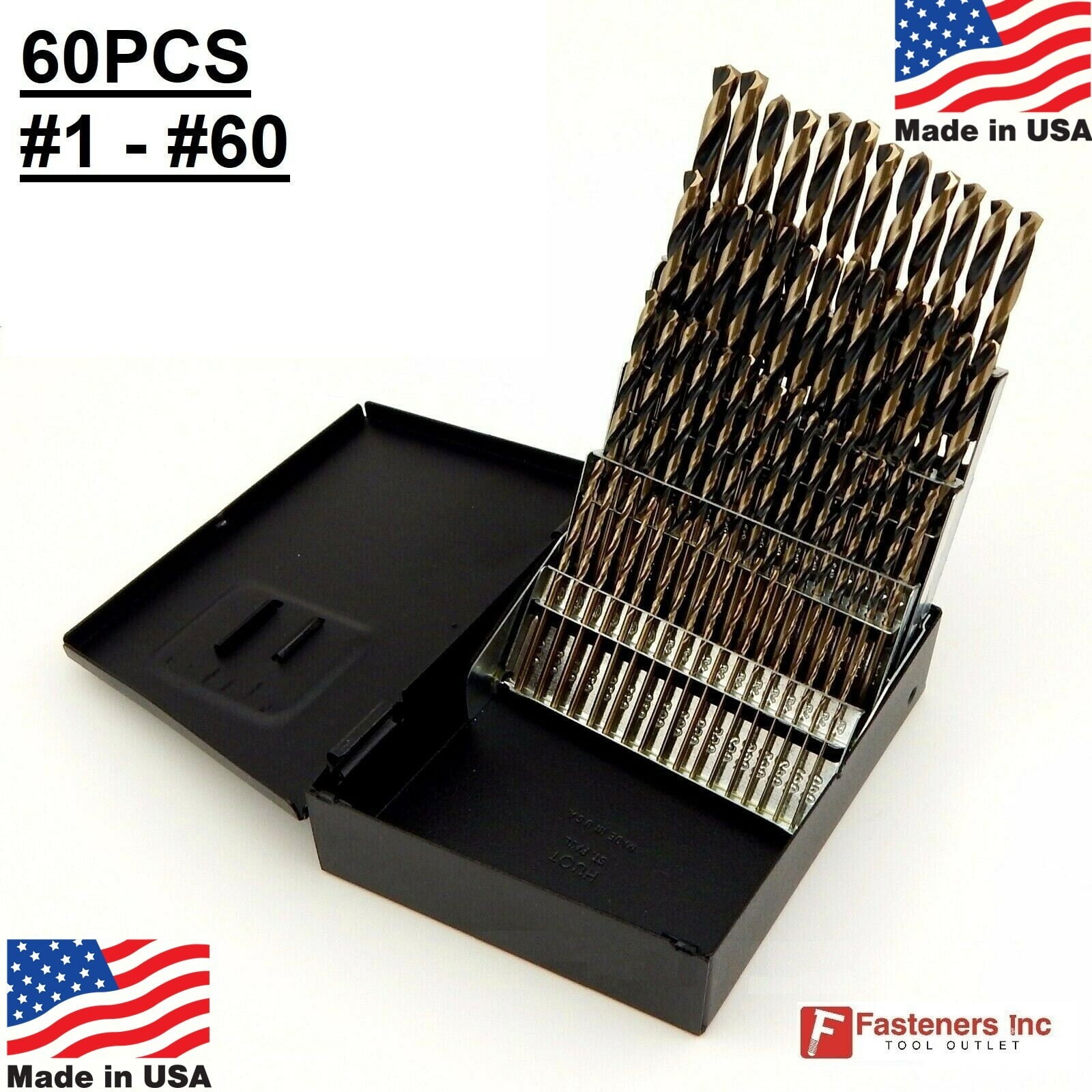 Norseman 60pc Number sizes #1-60 Super Premium drill bit set USA 88640 ...