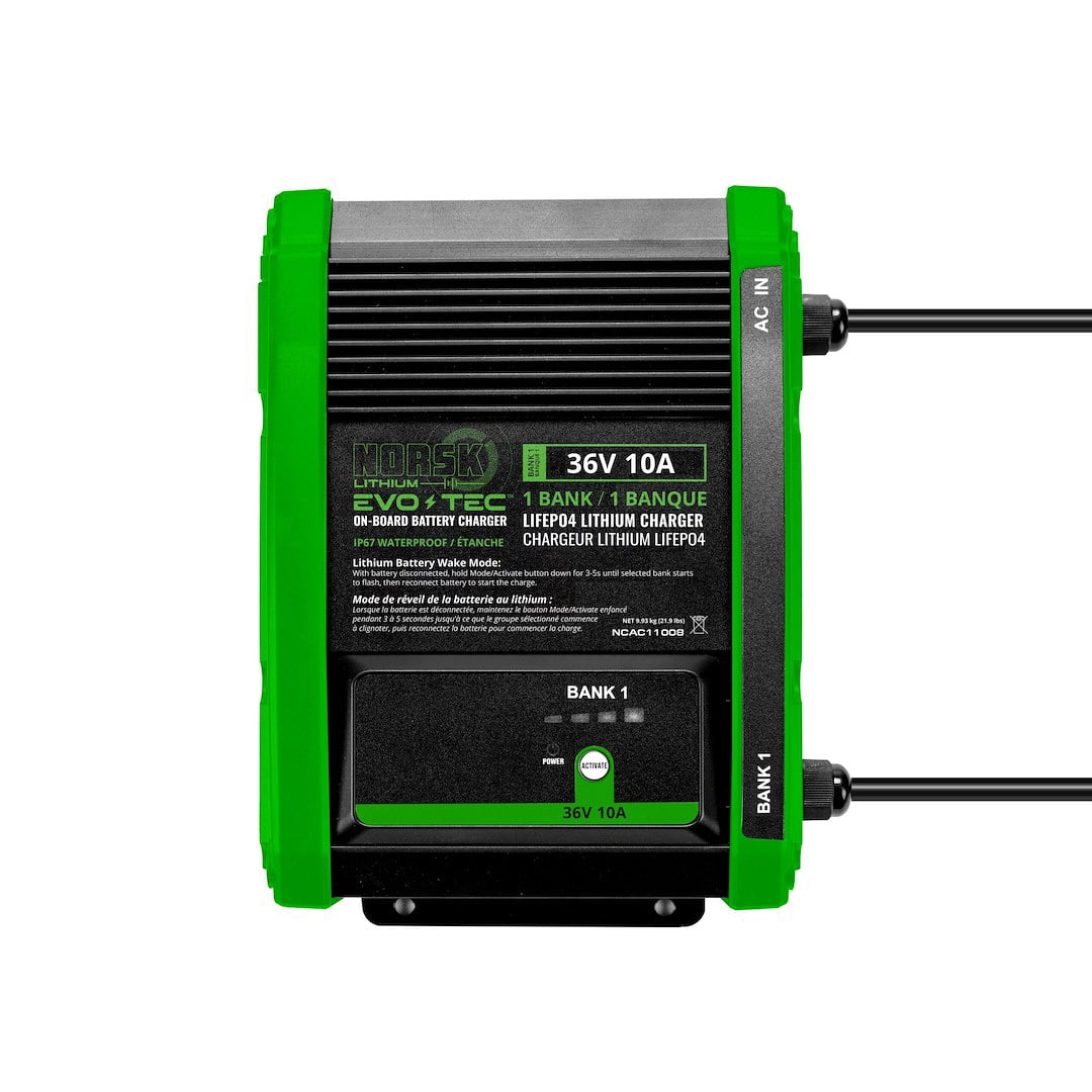 Norsk Lithium NCAC11008 36V 10A 1 Bank Lithium On Board Charger ...
