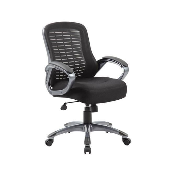 Norstar B6756-BK Mesh Back Chair with Mesh Arm Pad, Gun Metal Arm ...