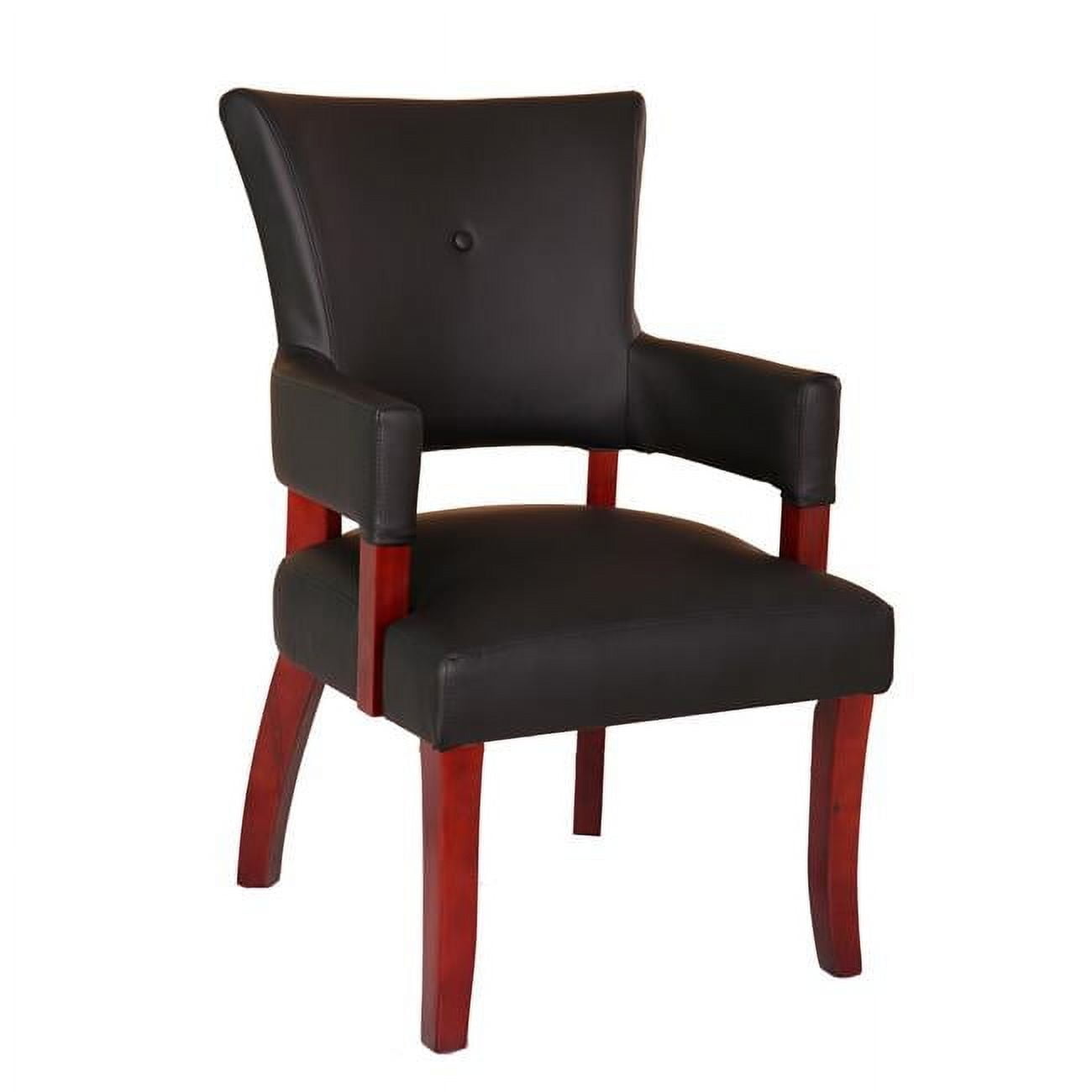 Norstar B789M-BK Black Executive Chair with Mahogany Frame, No Nail ...