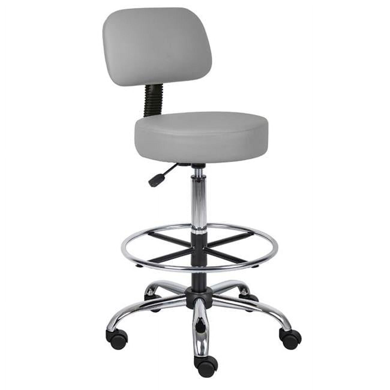 Norstar Caressoft Medical Drafting Stool with Back Cushion and Foot ...