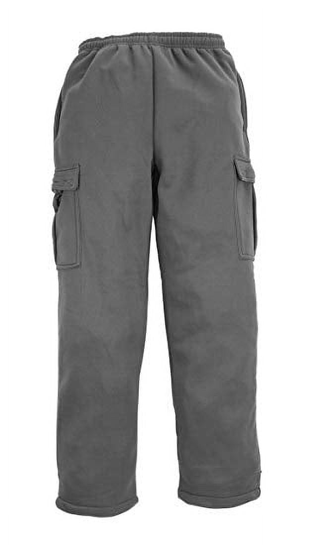 North 15 Men's Heavy Fleece Sweat Pants with Cargo Pockets-1121-Char-Md ...