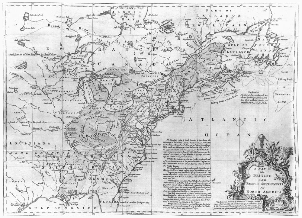 North America Map, C1754. Nenglish Map, Mid-18Th Century, Showing ...