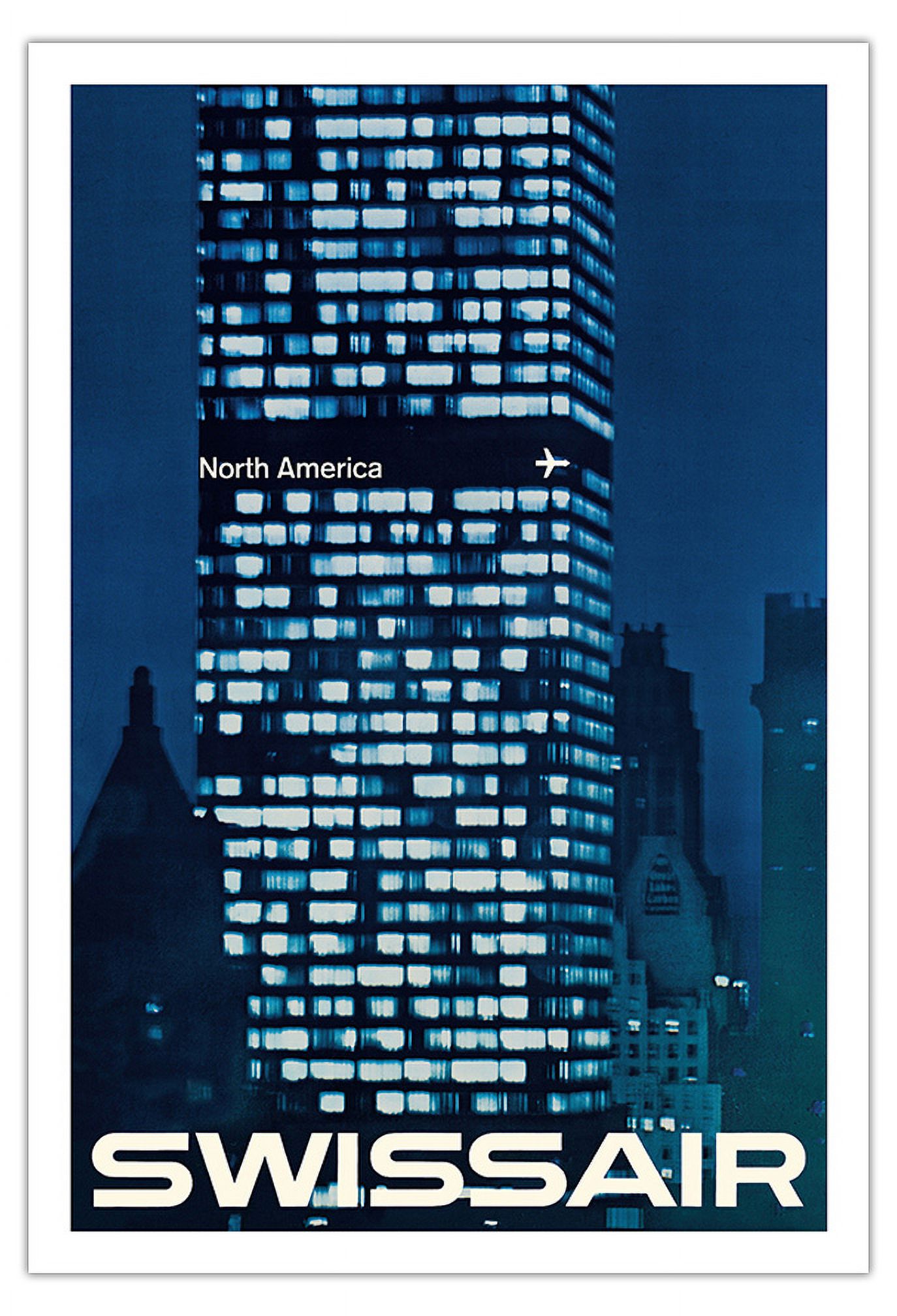 North America - SwissAir - Vintage Airline Travel Poster by Manfred ...