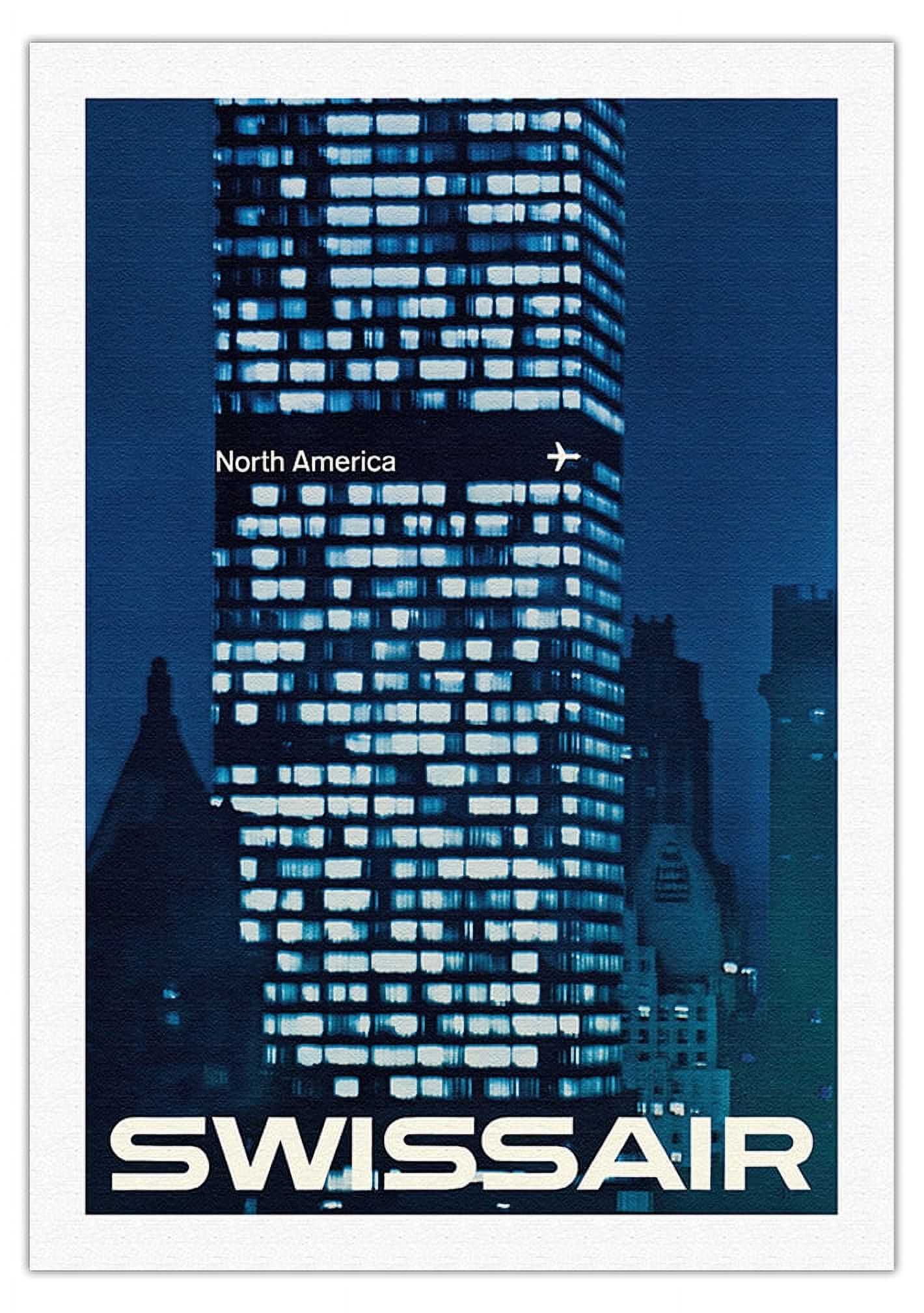 North America - SwissAir - Vintage Airline Travel Poster by Manfred ...