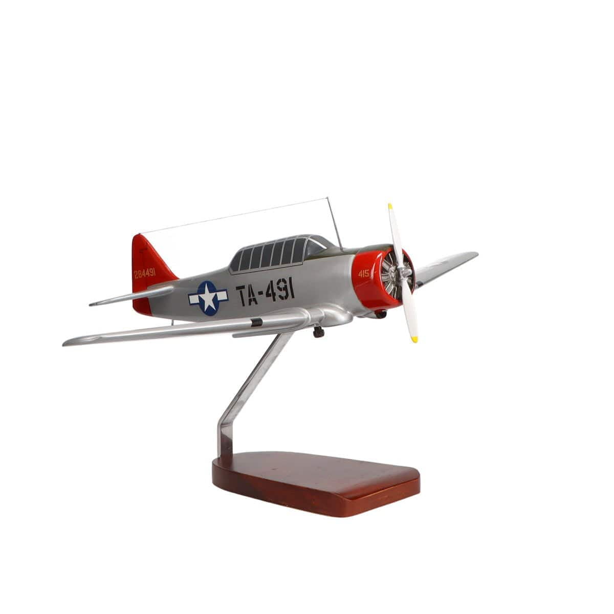 North American AT-6G Texan U.S. Air Force (Silver) Large Mahogany Model ...