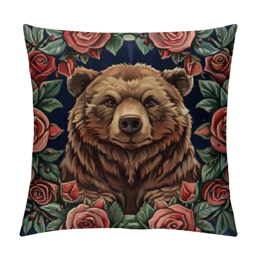 North American Beaver Surrounded by Roses New York State... - Quilt ...