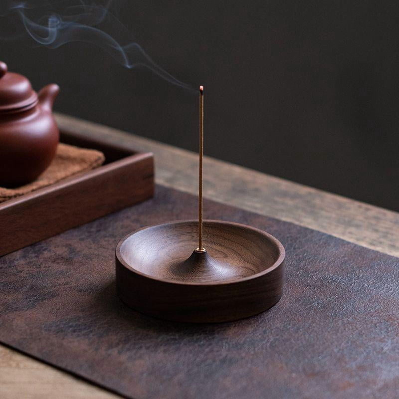North American Black Walnut Solid Wood Incense Stick Tea Ceremony Round ...