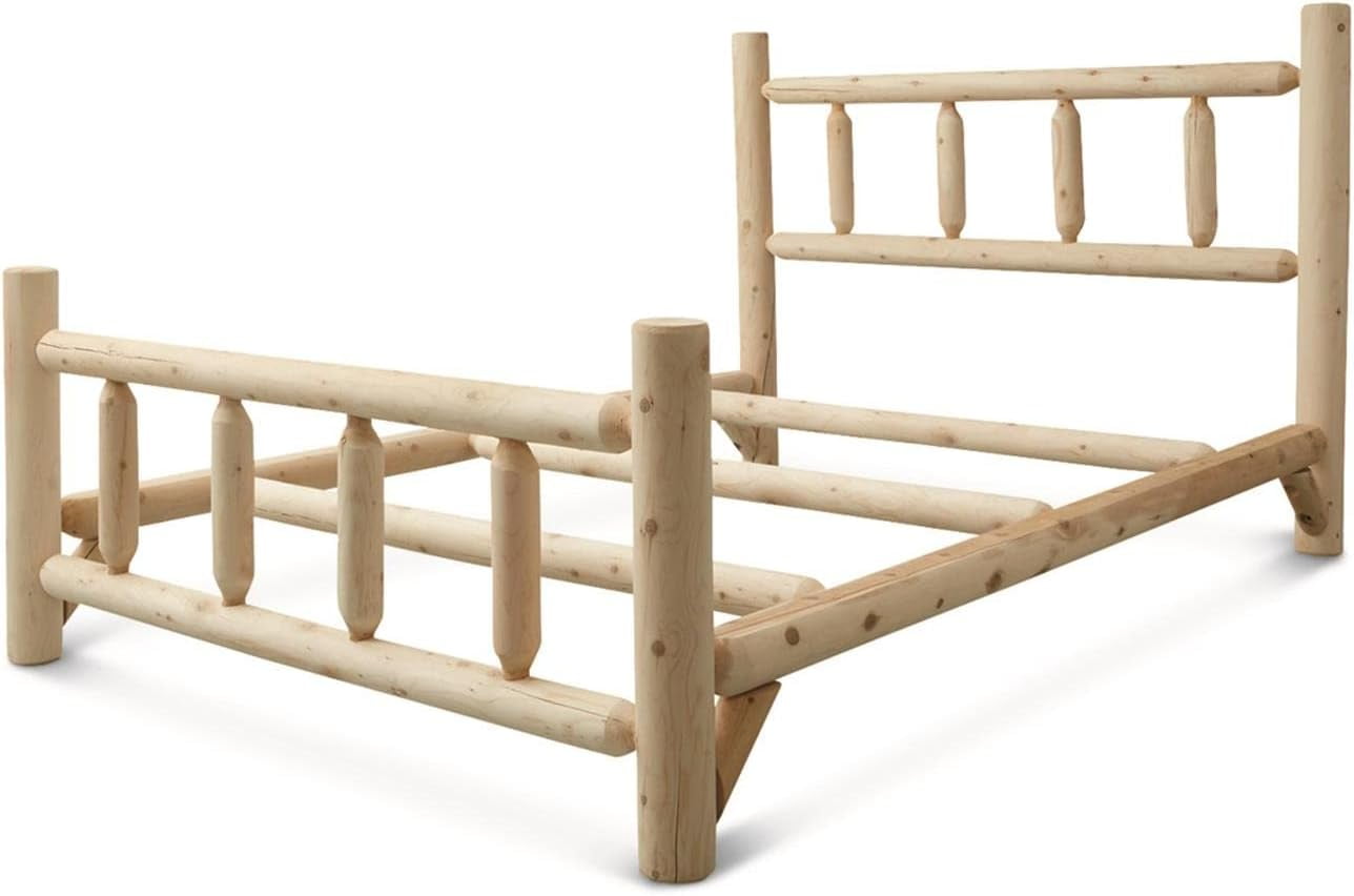 North American Cedar Log Bed with Headboard and Footboard - Rustic ...