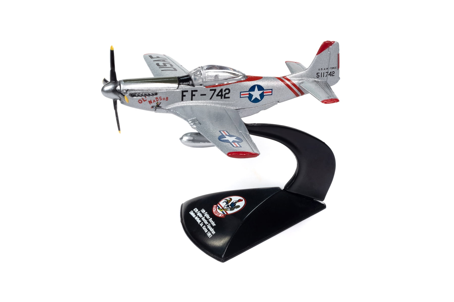 North American F-51D Mustang Aircraft, Silver - Johnny Lightning ...