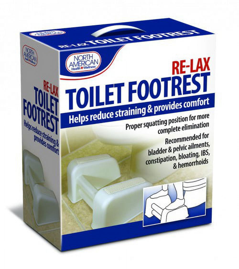 North American Health + Wellness Re-Lax Toilet Foot Rest, White, Jb6398 ...