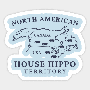 North American House Hippo Sticker Phone Decal Water Bottle Stickers ...