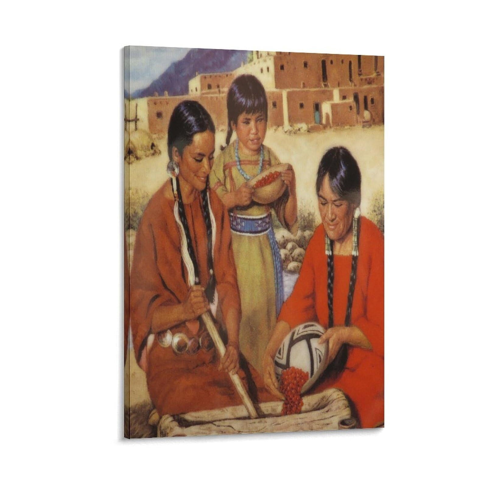 North American Navajo Illustration Art Vintage Poster Home Canvas Wall ...