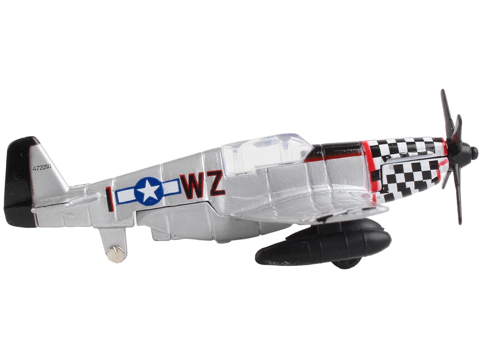 North American P-51 Mustang Fighter Aircraft Silver Metallic "United ...