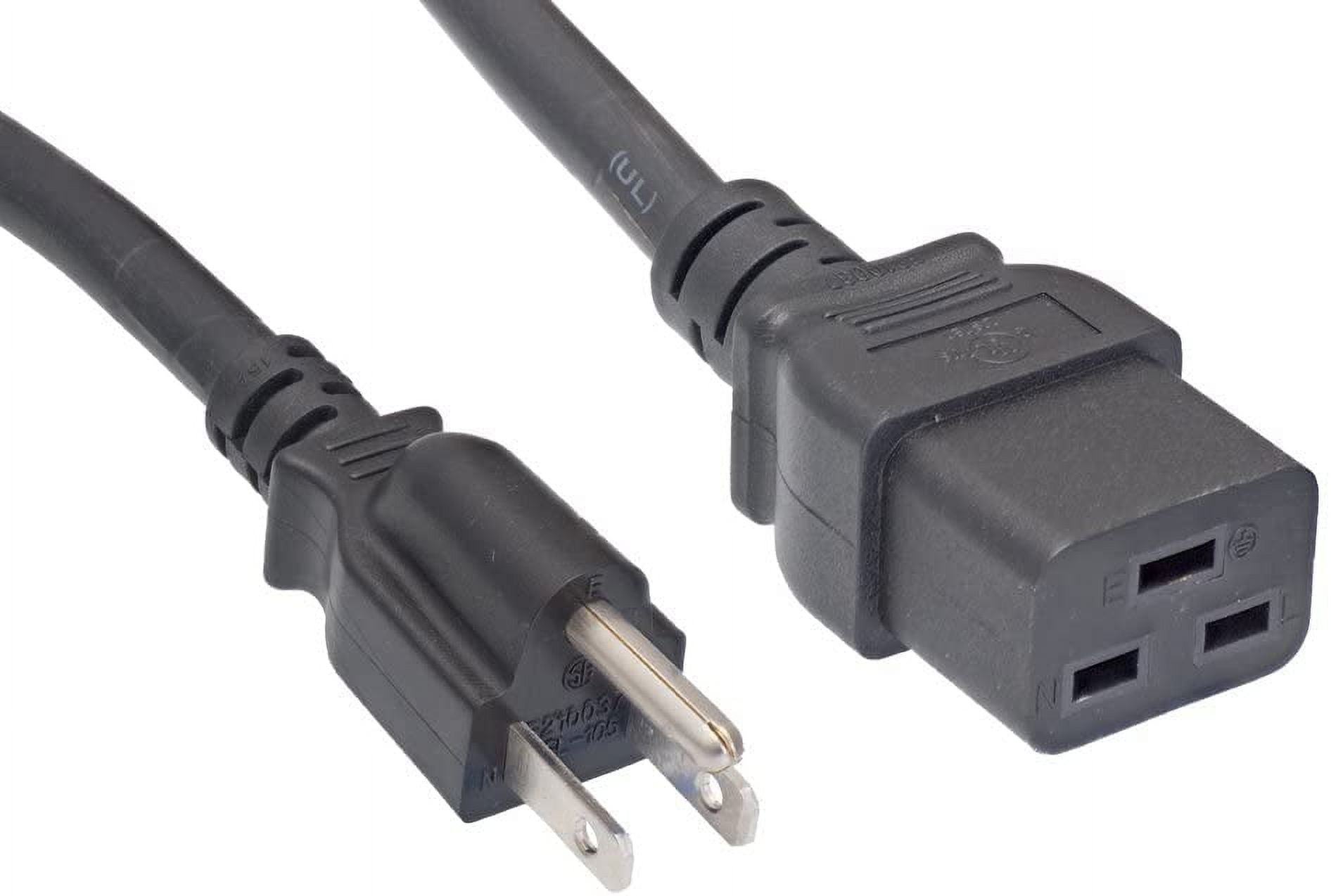 North American Power Cord Extension, NEMA 5-15P to C19, 6', 14 AWG, 15A ...