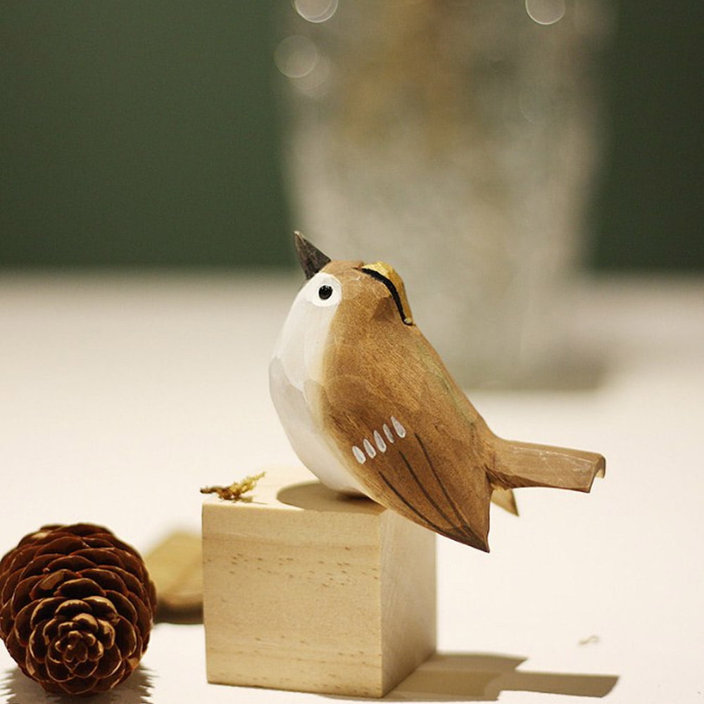 North American Pure Handmade Solid Wood Carving Fat Bird Cardinal Bird ...