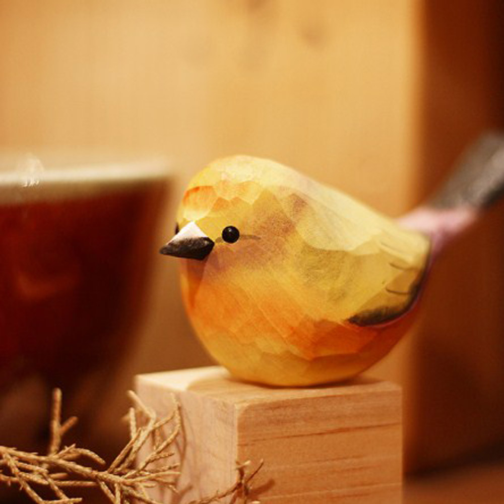 North American Pure Handmade Solid Wood Carving Fat Bird Cardinal Bird ...