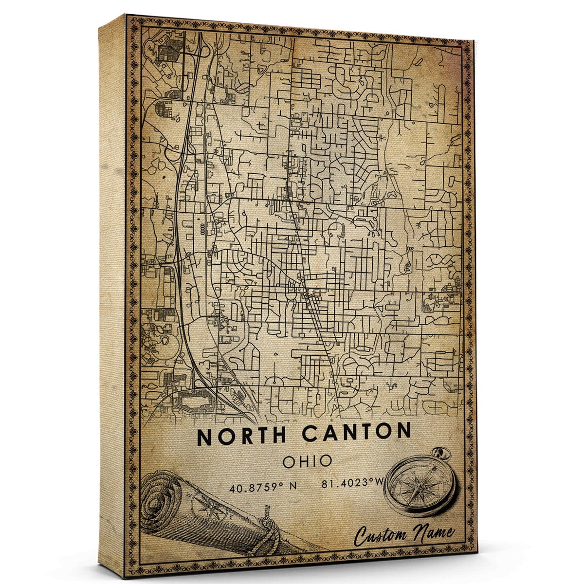 North Canton Map Poster, Ohio Map Art Poster, Canvas, North Canton Map ...