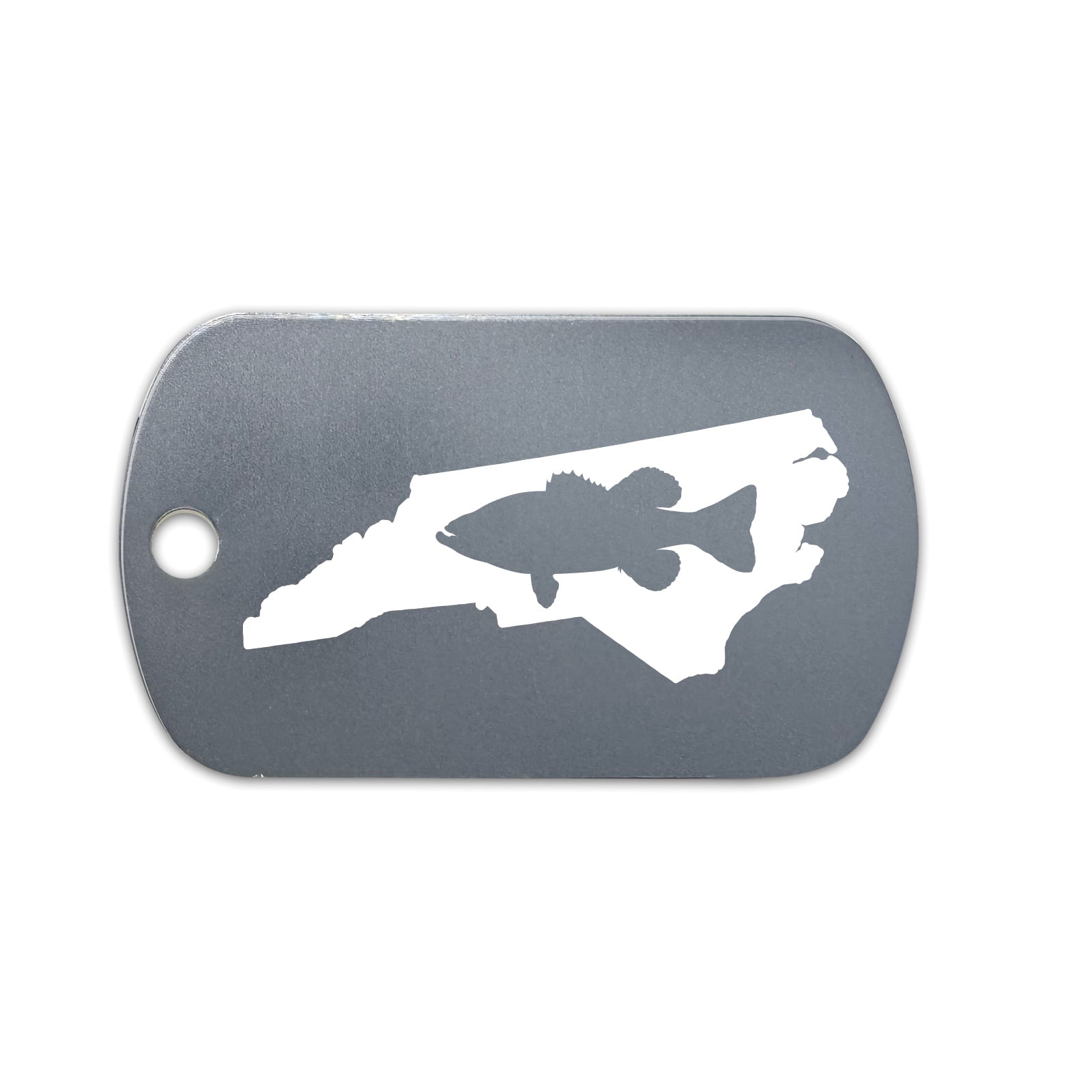 North Carolina Bass GI Dog Tag Aluminum Keychain state shaped ...