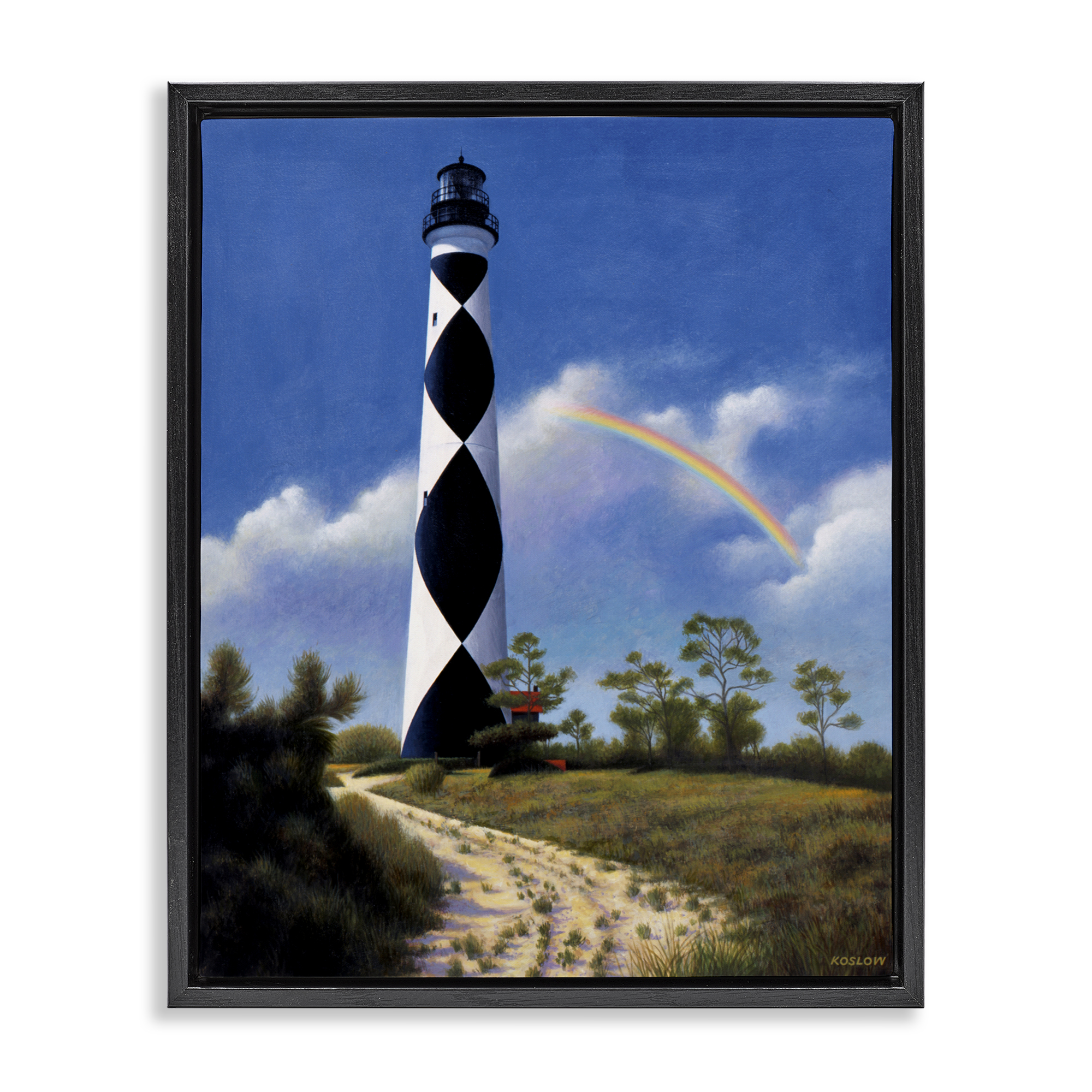 North Carolina Cape Lookout Black Framed Floater Canvas Wall Art ...