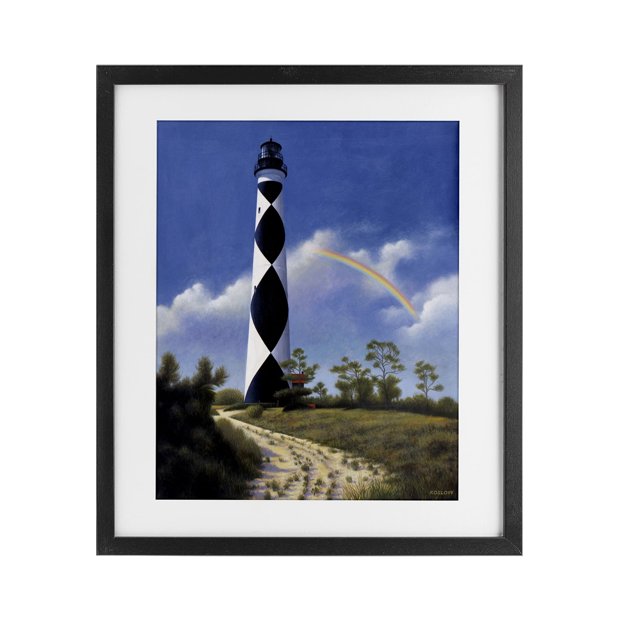 North Carolina Cape Lookout Black Framed Print Under Glass, design by ...