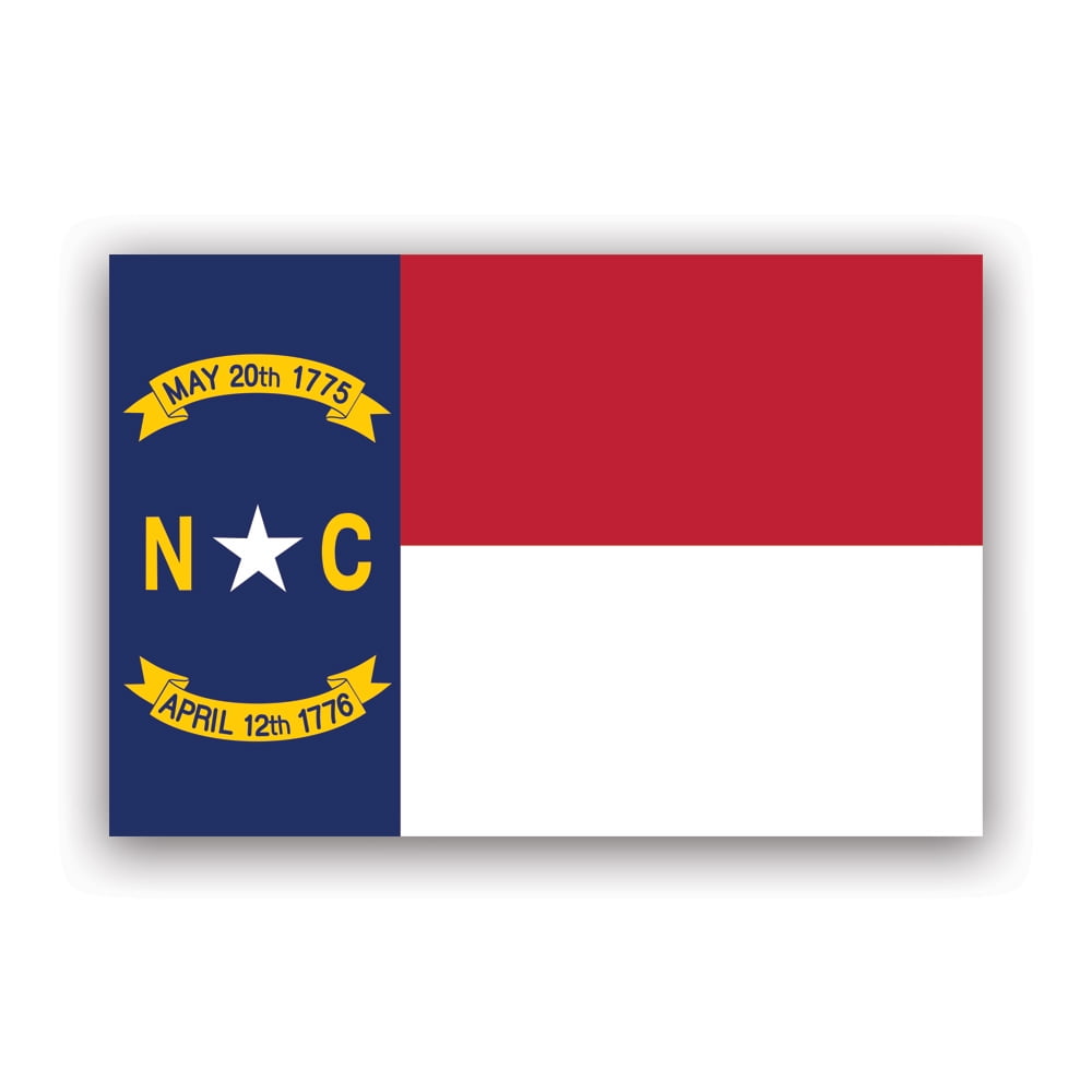 North Carolina Flag Sticker Decal - Self Adhesive Vinyl - Weatherproof ...