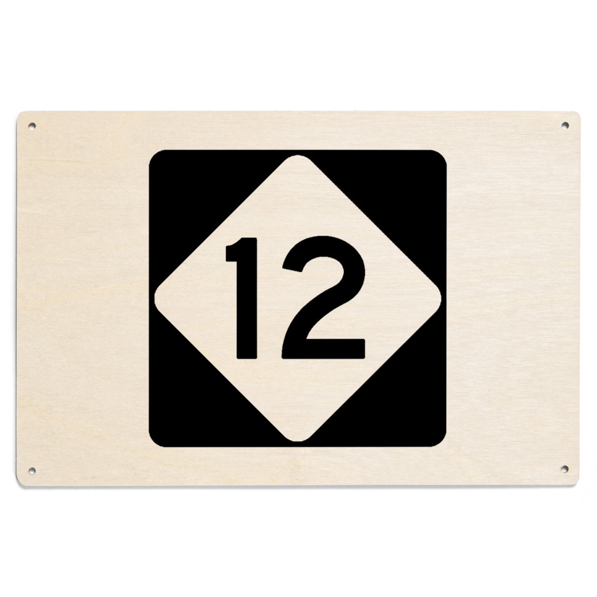 North Carolina, Highway 12, Road Sign Birch Wood Wall Sign (6x9 Rustic ...