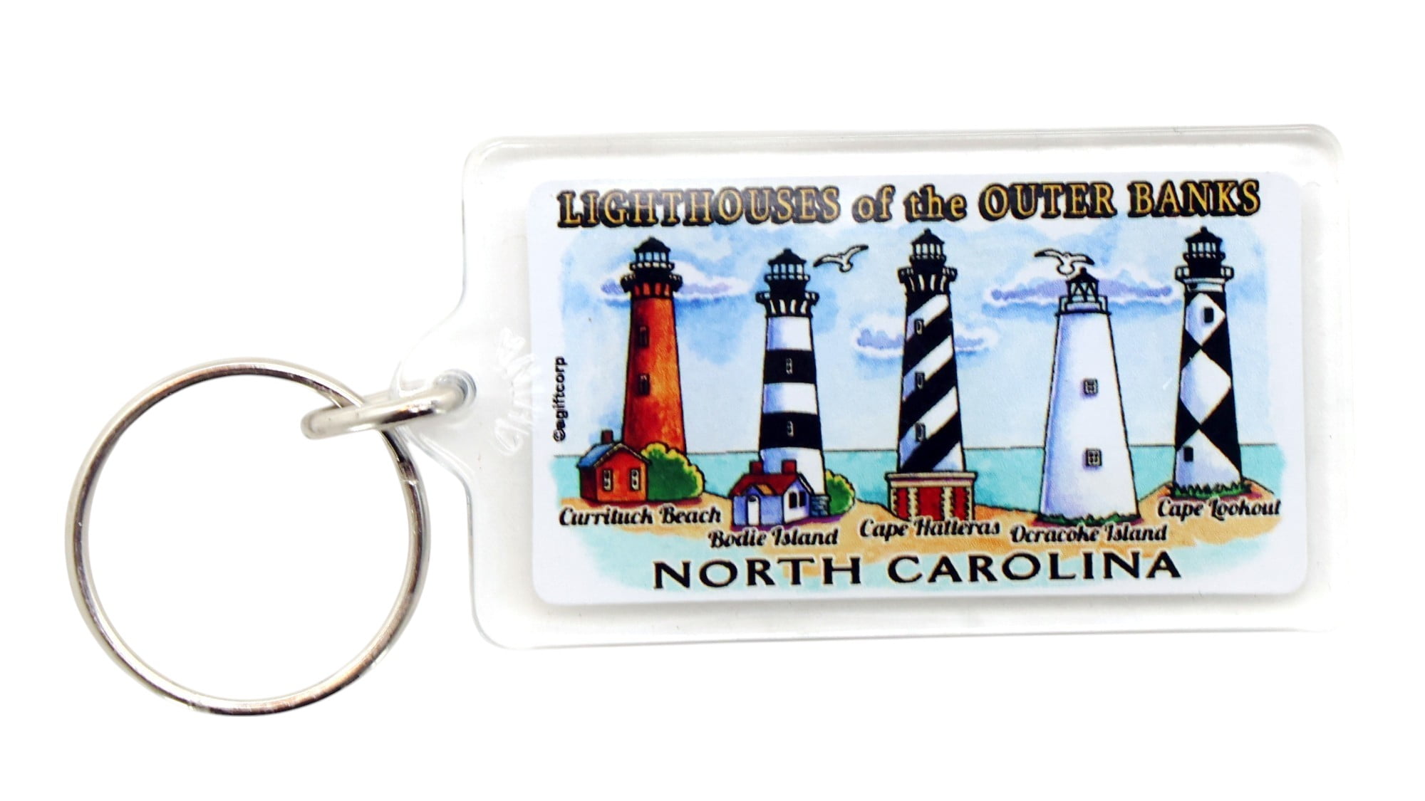 North Carolina Lighthouses of Outer Banks Acrylic Souvenir Keychain 2.5 ...
