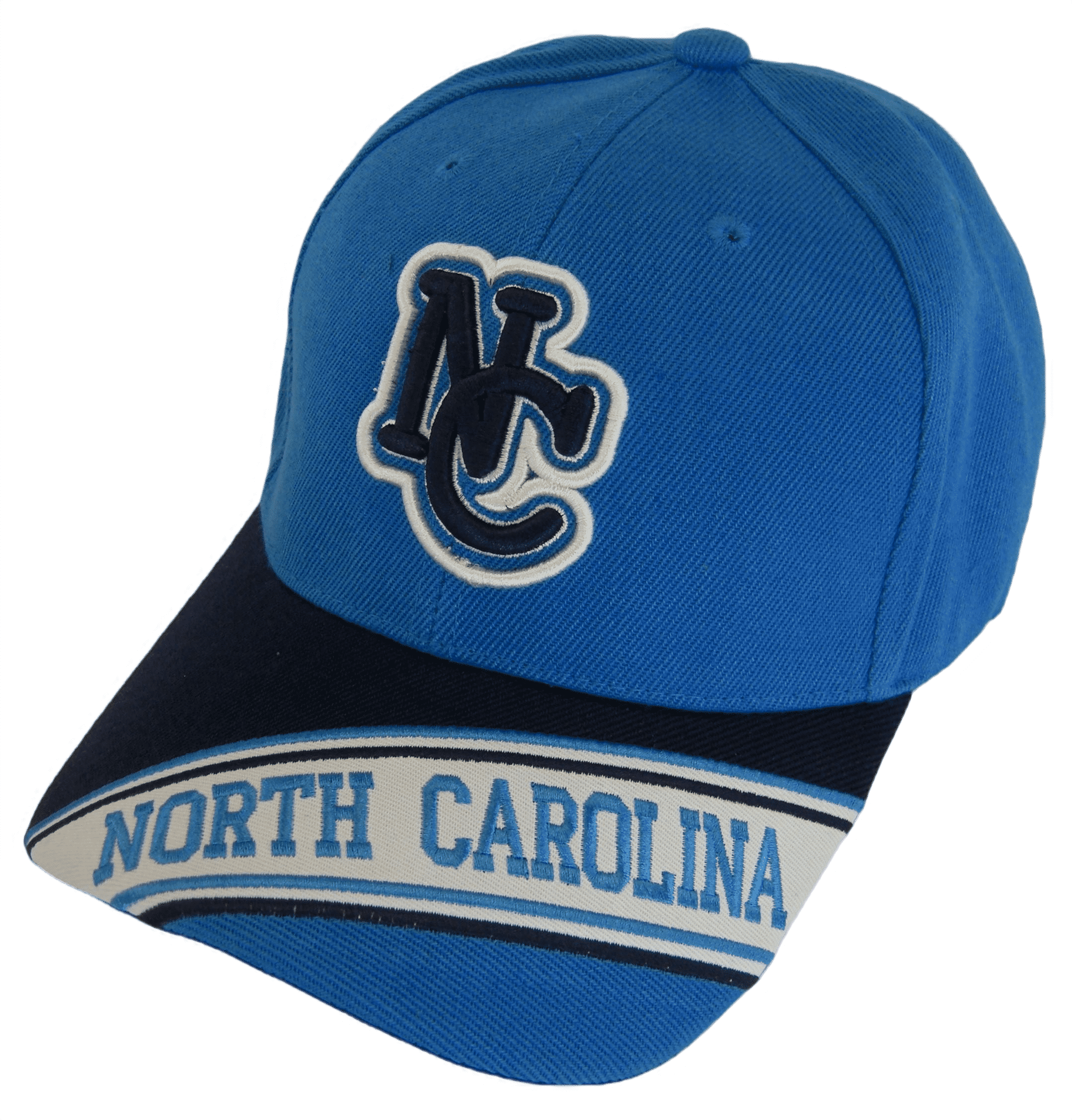 North Carolina Men's Banner on Bill Adjustable Baseball Cap (Teal/Navy ...