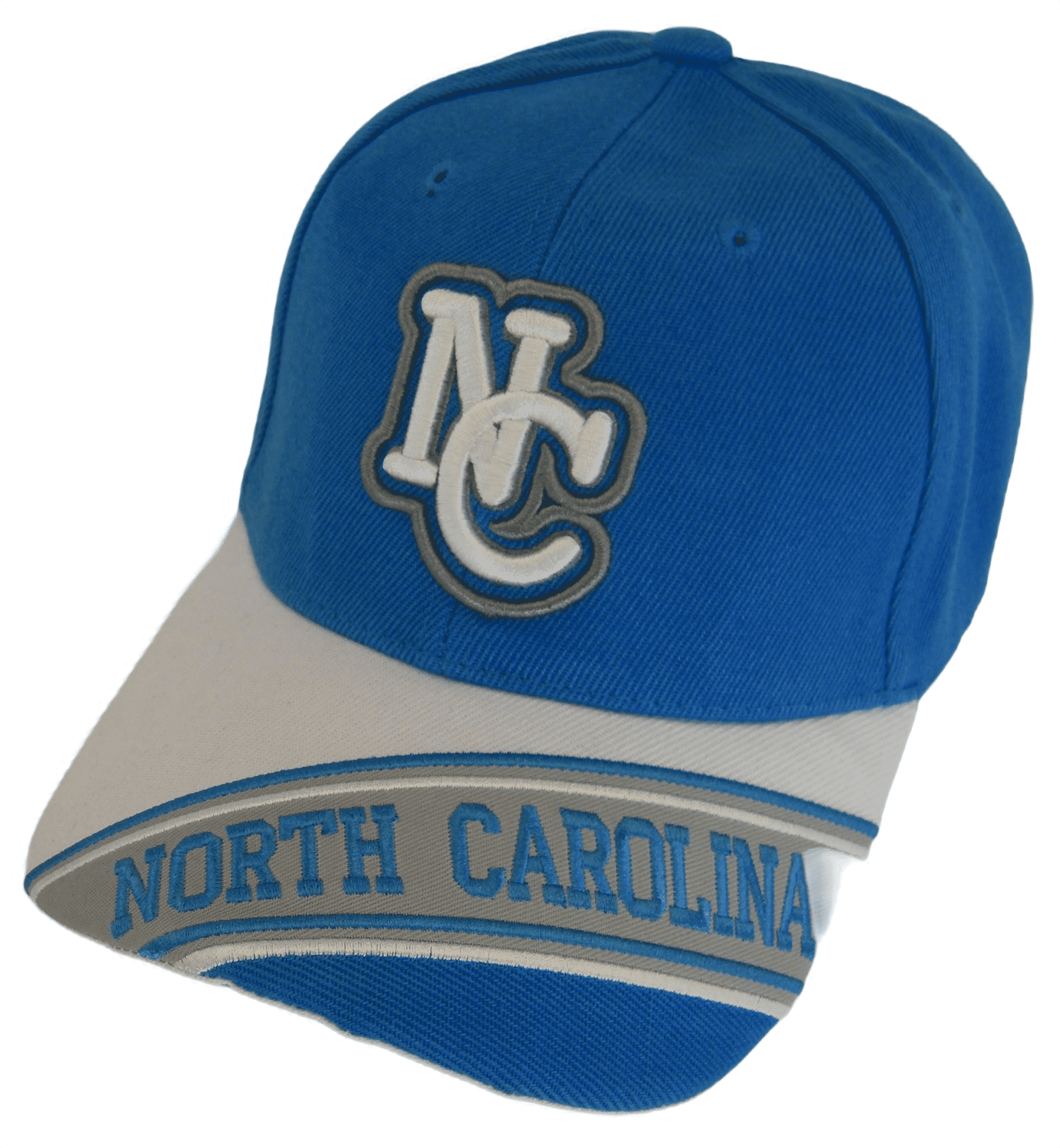 North Carolina Men's Banner on Bill Adjustable Baseball Cap (Teal/White ...