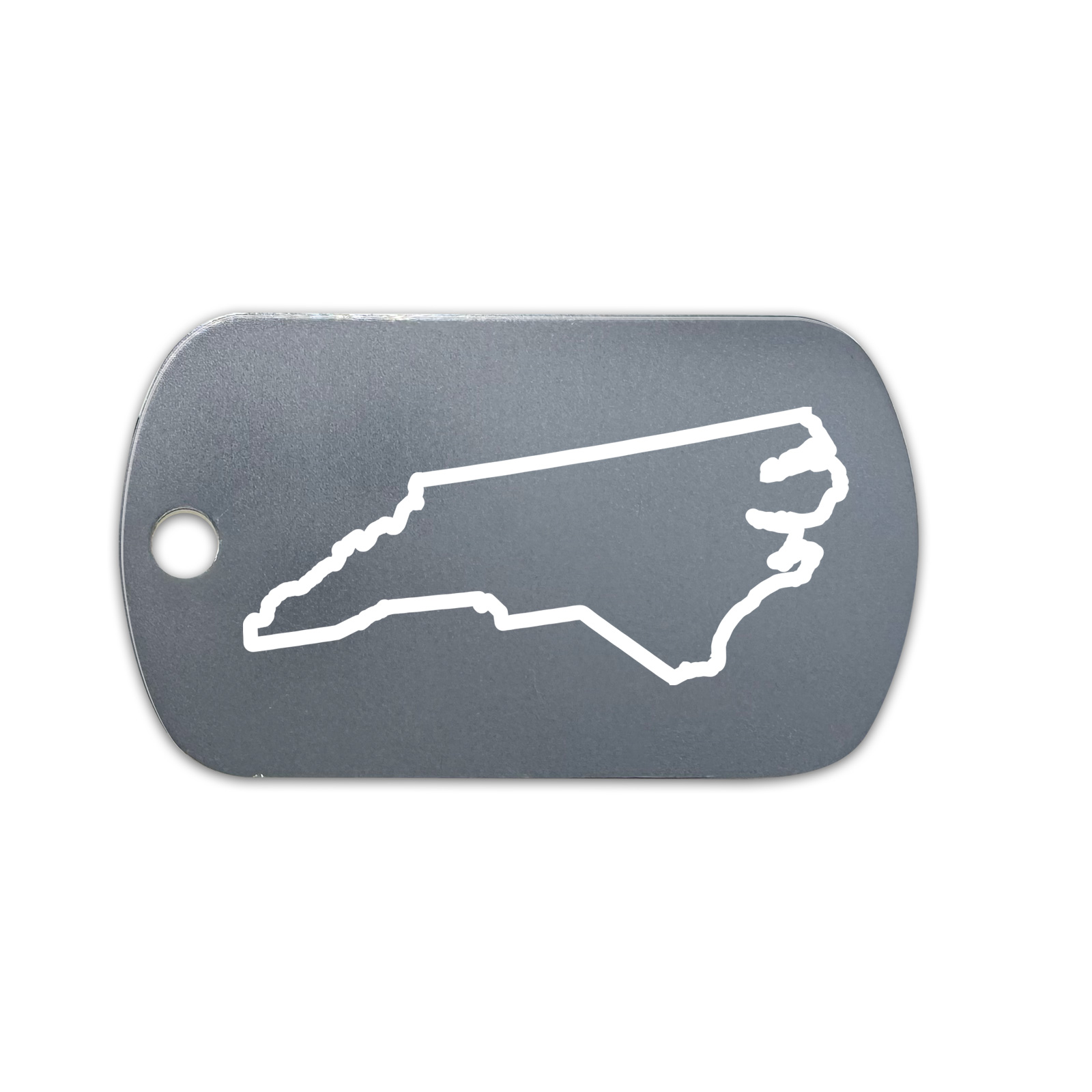 North Carolina Outline GI Dog Tag Aluminum Keychain nc - Silver ...
