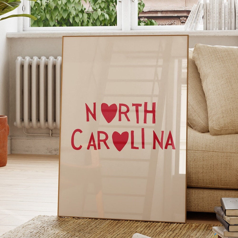 North Carolina Poster North Carolina Wall Art Nc Poster North Carolina ...