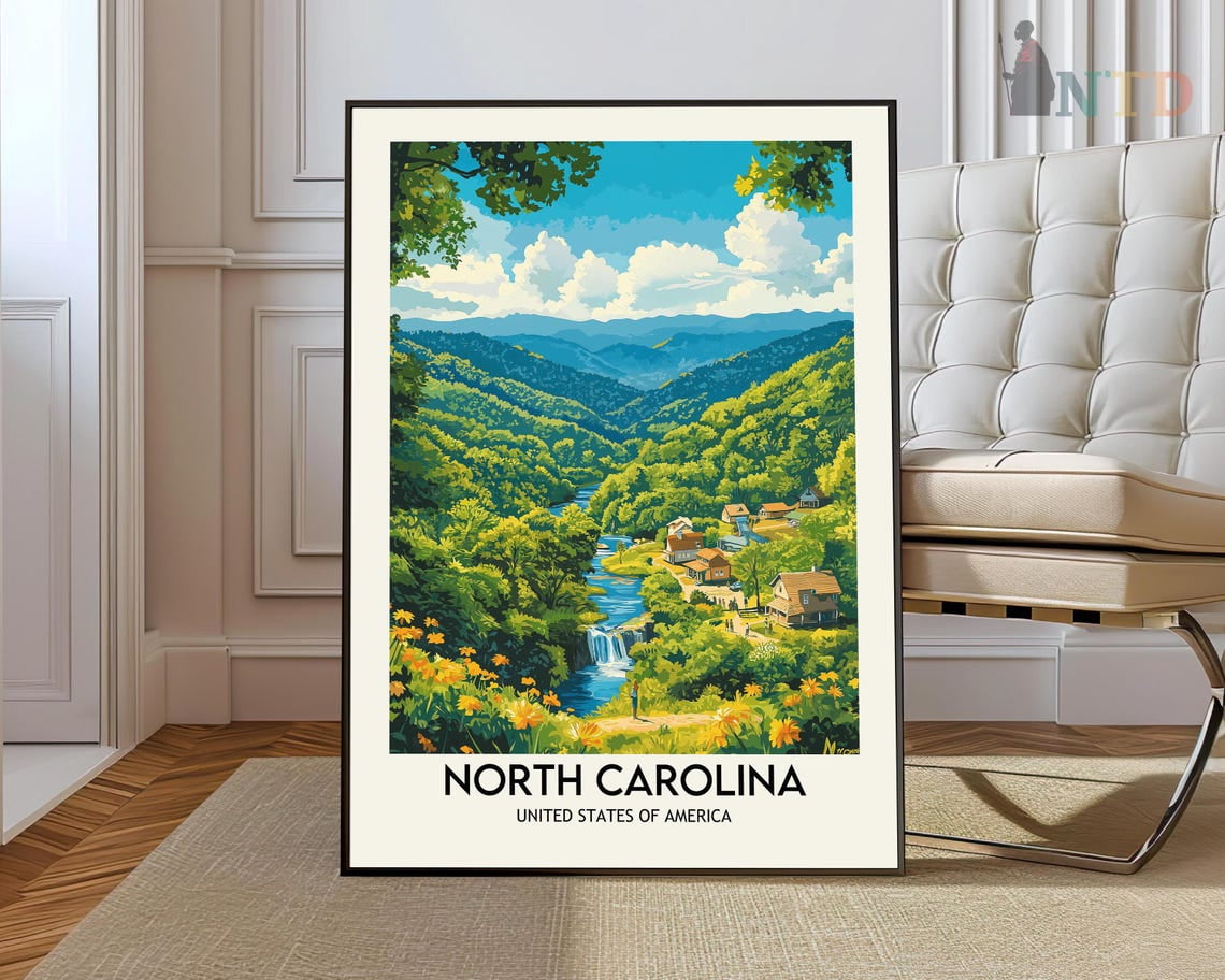 North Carolina Print, North Carolina Wall Art, North Carolina Poster ...