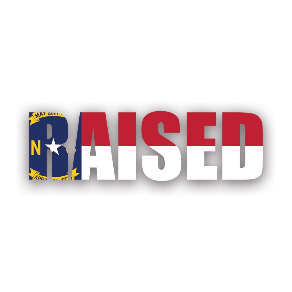 North Carolina Raised State Flag Sticker Decal - Self Adhesive Vinyl ...