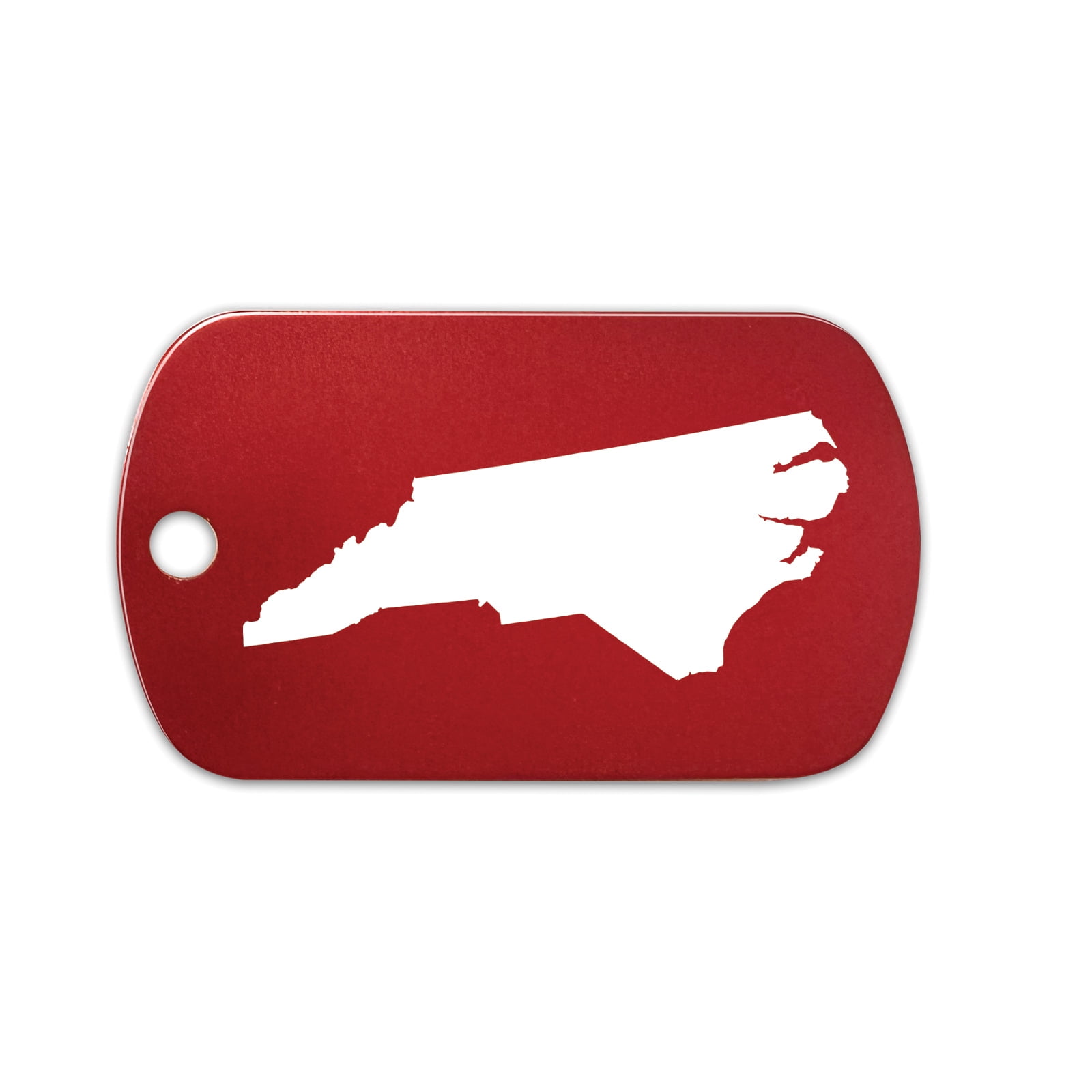 North Carolina Shaped GI Dog Tag Aluminum Keychain nc - Red - Walmart.com