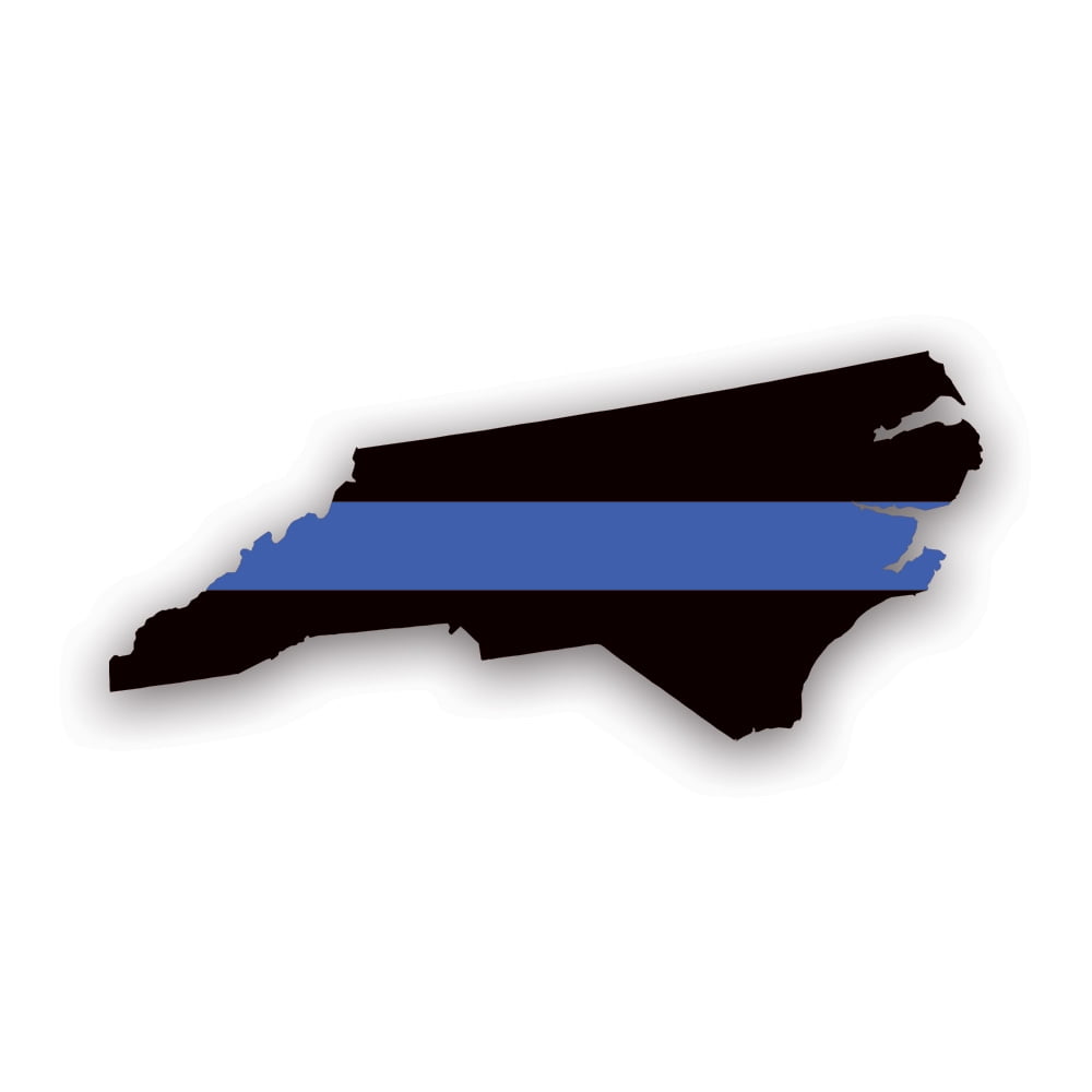 North Carolina State Shaped The Thin Blue Line Sticker Decal - Self ...
