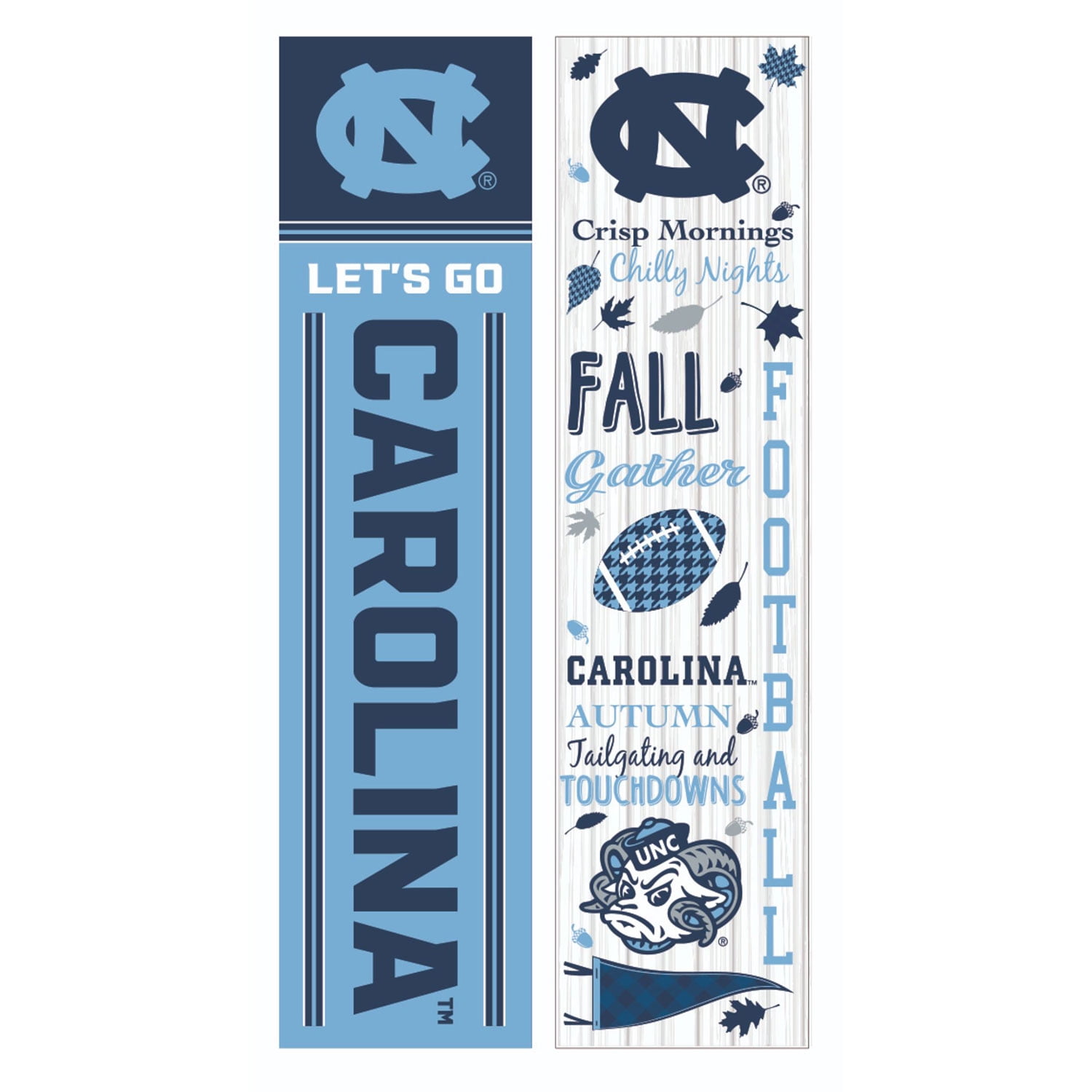 North Carolina Tar Heels 47" Double Sided Fall Leaner Fan Sign ...