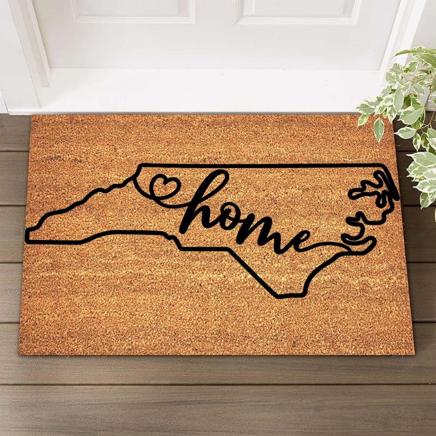 North Carolina US State Cut Out Outline 2022 Coir Mat with Heavy-Duty ...