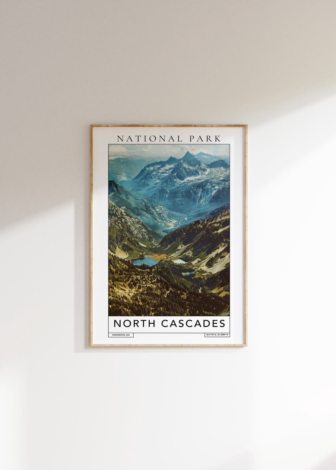 North Cascades National Park Travel Poster, Unframed Poster Size 12x18 ...