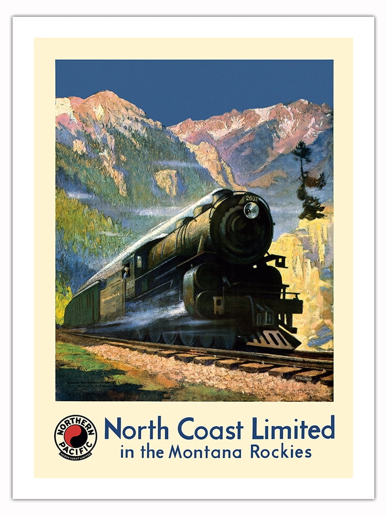 North Coast Limited in the Montana Rockies - Northern Pacific Railroad ...