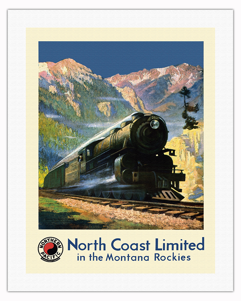 North Coast Limited in the Montana Rockies - Northern Pacific Railroad ...