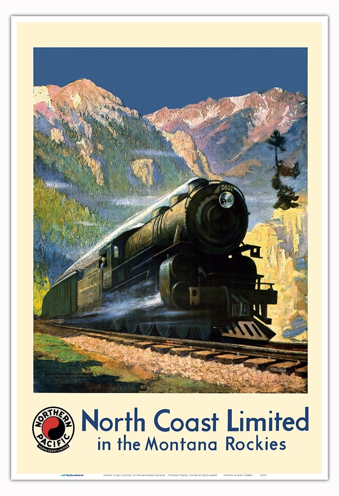 North Coast Limited in the Montana Rockies - Northern Pacific Railroad ...