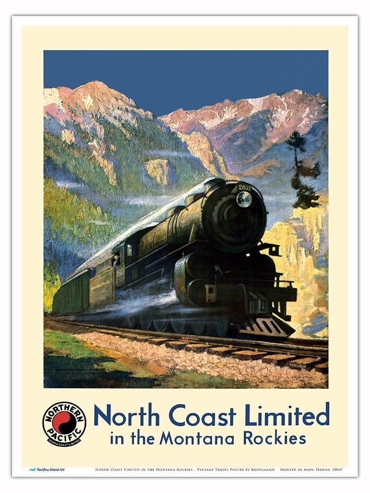 North Coast Limited in the Montana Rockies - Northern Pacific Railroad ...