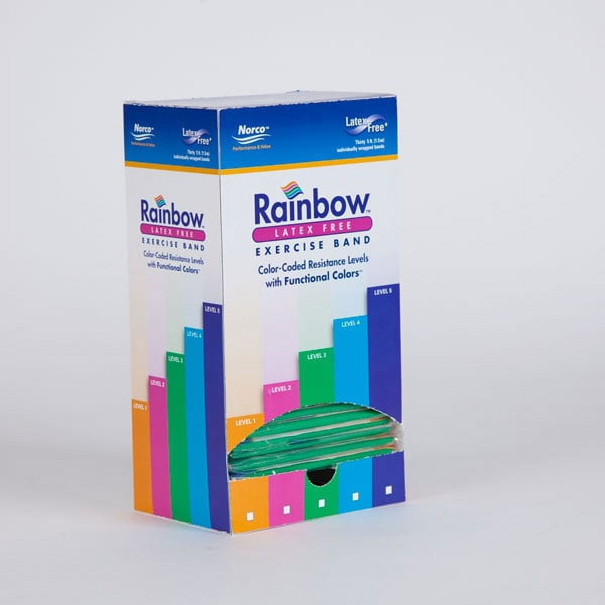 North Coast Medical Rainbow™ Latex-Free Exercise Band, Dispenser Box ...